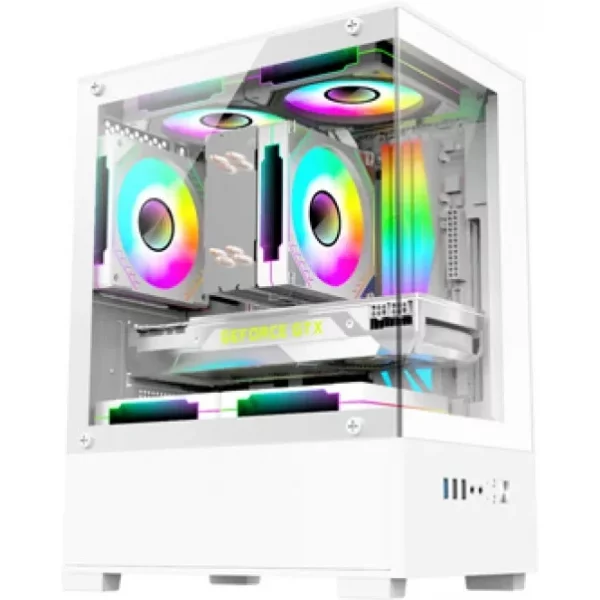 Aptech CS40 3 ARGB Fans Desktop Gaming Case White Price in Bangladesh ...