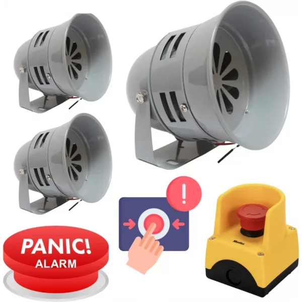 SOS Emergency Panic Alarm Package ( 3 Sounders + 1 Panic Button) Price ...