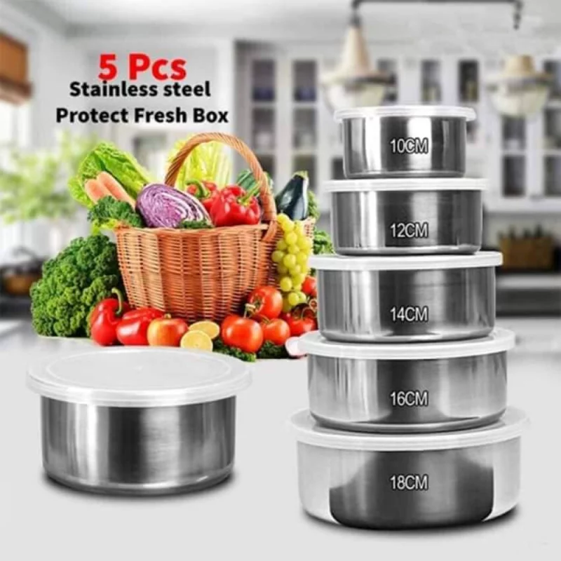 5 Pcs Stainless-Steel Protect Fresh Box Price in Bangladesh | BDStall