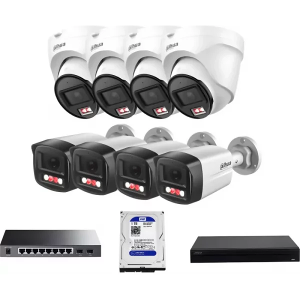 Dahua 8CH NVR 8-Pcs Full Color IP Camera Package Price in Bangladesh ...
