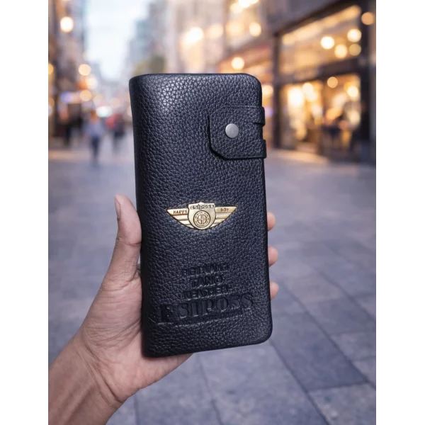 Genuine Leather Long Wallet with Zipper Price in Bangladesh | BDStall
