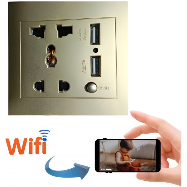 USB 5-Hole Wi-Fi Wall Socket Spy Camera Price in Bangladesh | BDStall