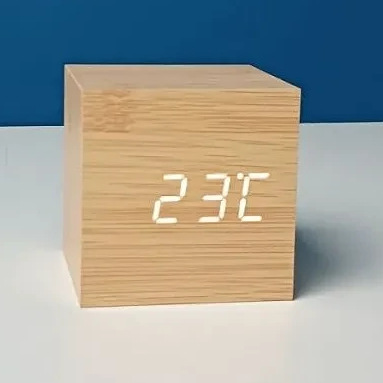 Wooden Style Cube LED Digital Clock Price in Bangladesh | BDStall