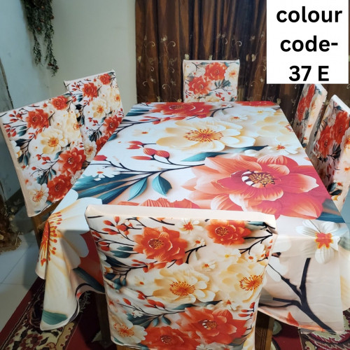 6-Seated Digital 3D Print Cover Set for Dining Table Price in ...